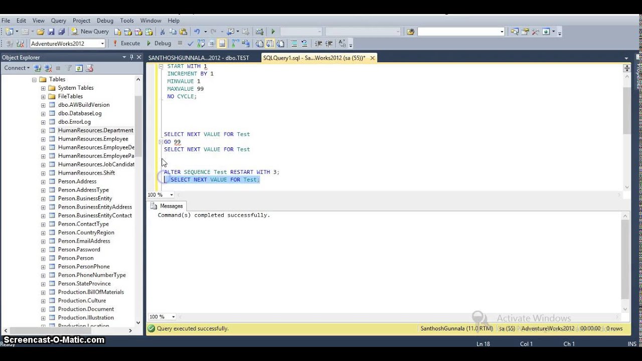 Sql Server Sequence Part2 Youtube