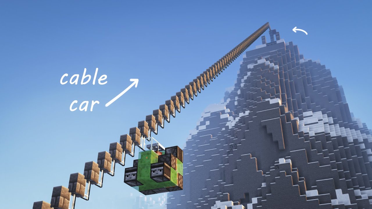 How To Make A Working Cable Car In Minecraft Java Youtube