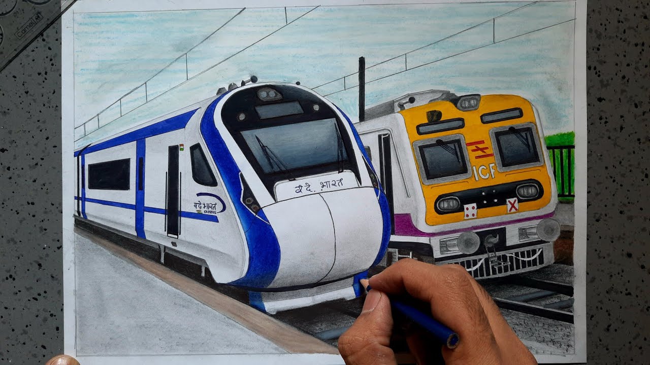 Train Drawing Tutorial Vande Bharat Express 47 Off