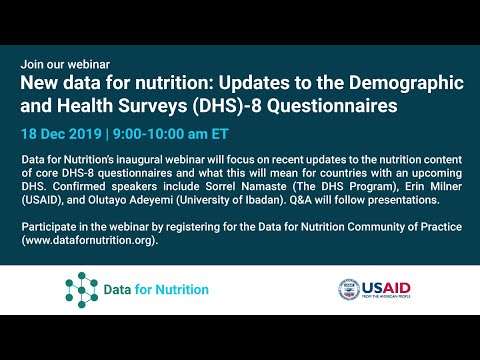 New Data For Nutrition Updates To The Demographic And Health Surveys