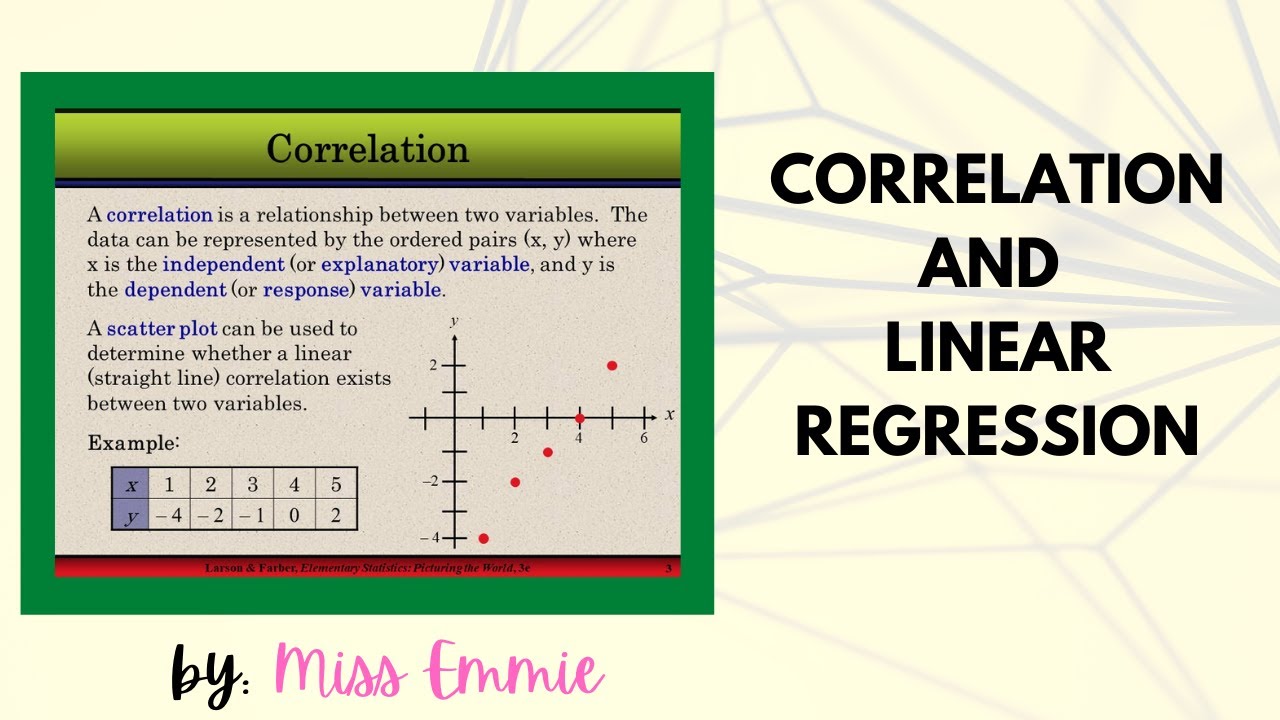 Correlation And Linear Regression Grade 11 Recorded Lesson Youtube