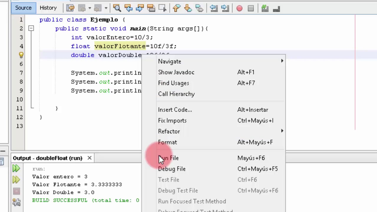 Curso Java Se 12 Ejercicio Double Float Youtube
