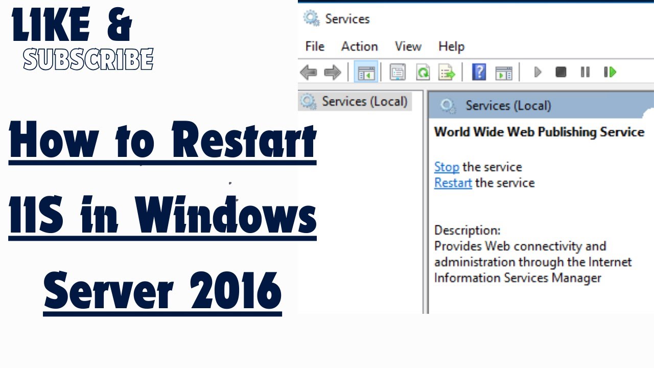 How To Restart Iis In Windows Server 2016 Youtube