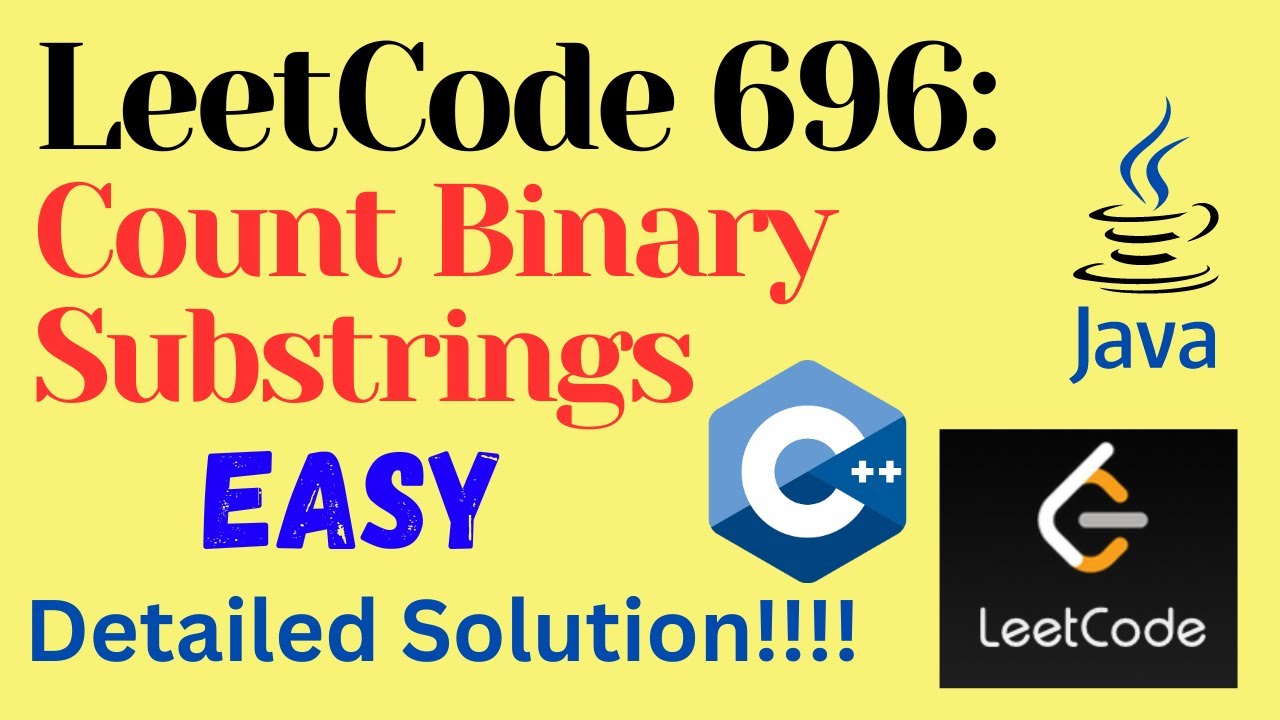 Leetcode 696 Count Binary Substrings Easy C Java