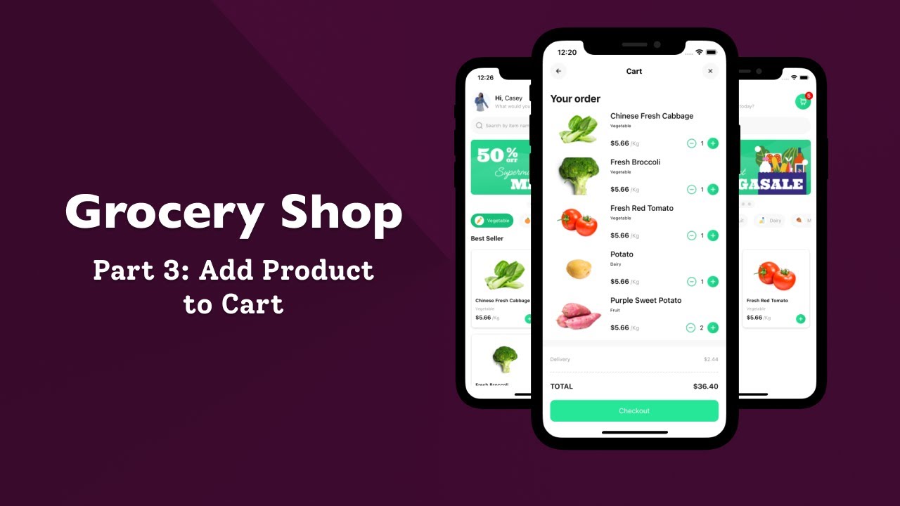 React Native Grocery Shop Part 3 Order Screen React Context Youtube