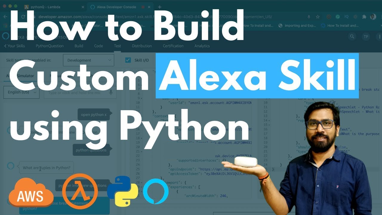 How To Build Your Own Custom Alexa Skill Using Python Youtube