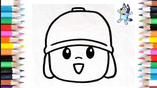 Drawing And Coloring Pocoyo How To Draw Pocoyo Easy Drawings For Kids
