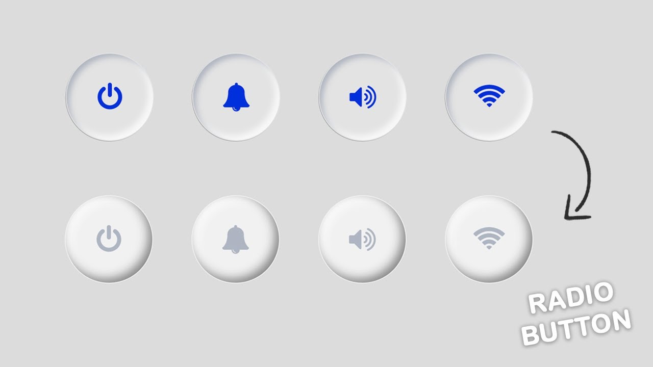 Css Neumorphism Radio Buttons Ui Design Using Html Css Javascript