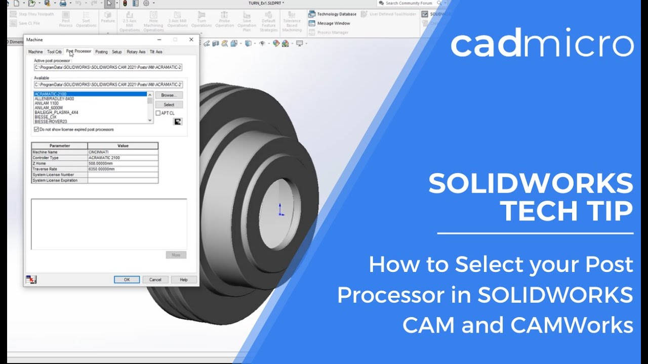 Tech Tip How To Select Your Post Processor In Solidworks Cam And