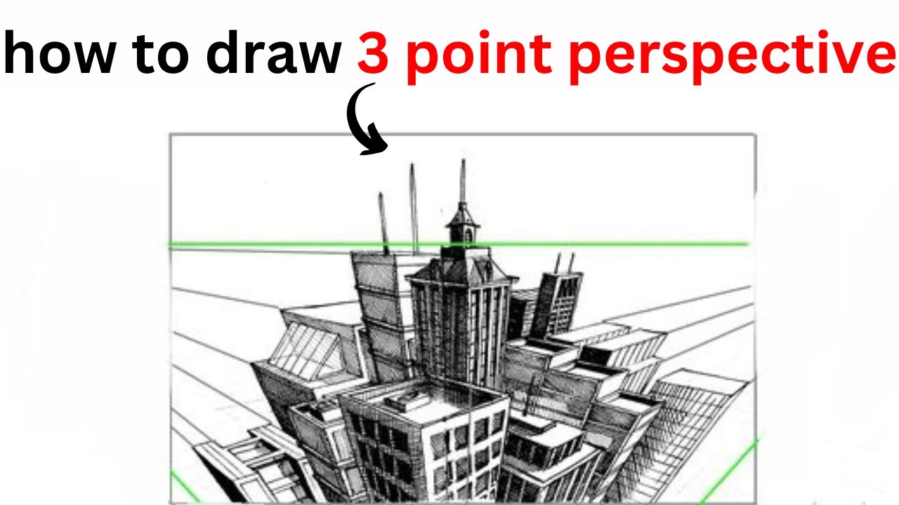 How To Draw 3 Point Perspective Step By Step Youtube