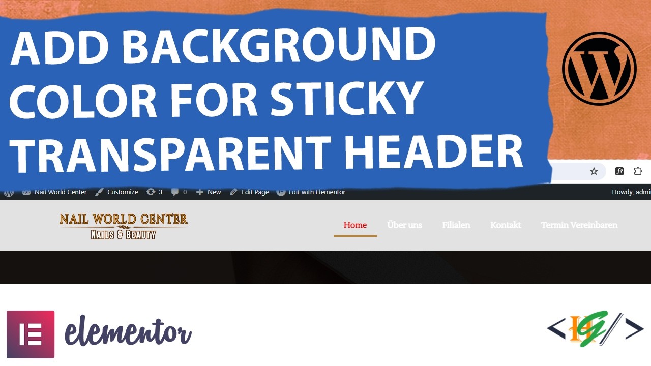 How To Add Sticky Header Background Color For Transparent Header On