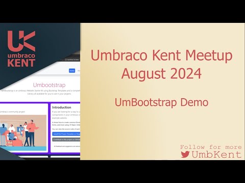 Umbraco Kent Meetup August 2024 Umbootstrap Demo Youtube
