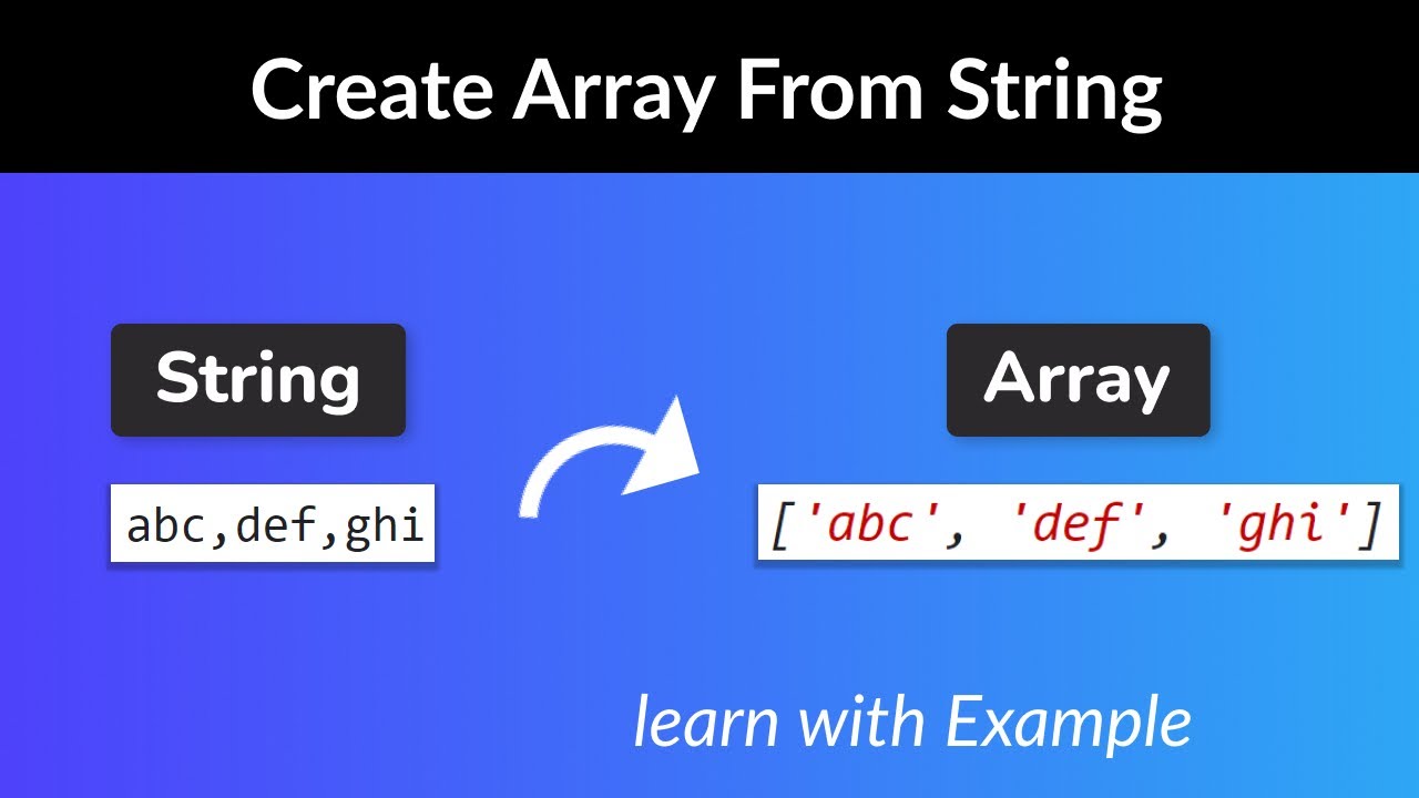 How To Create Array From Comma Separated String In Javascript Create