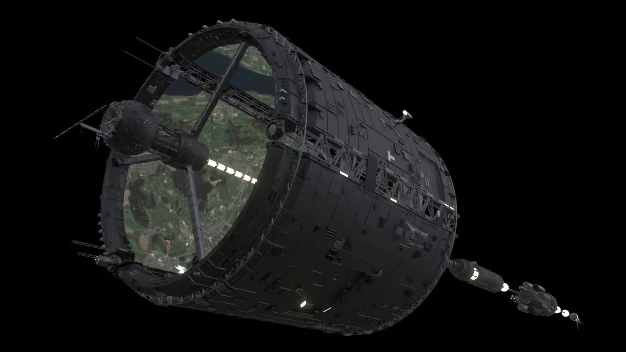 Rotating O Neill Cylinder Space Station Youtube