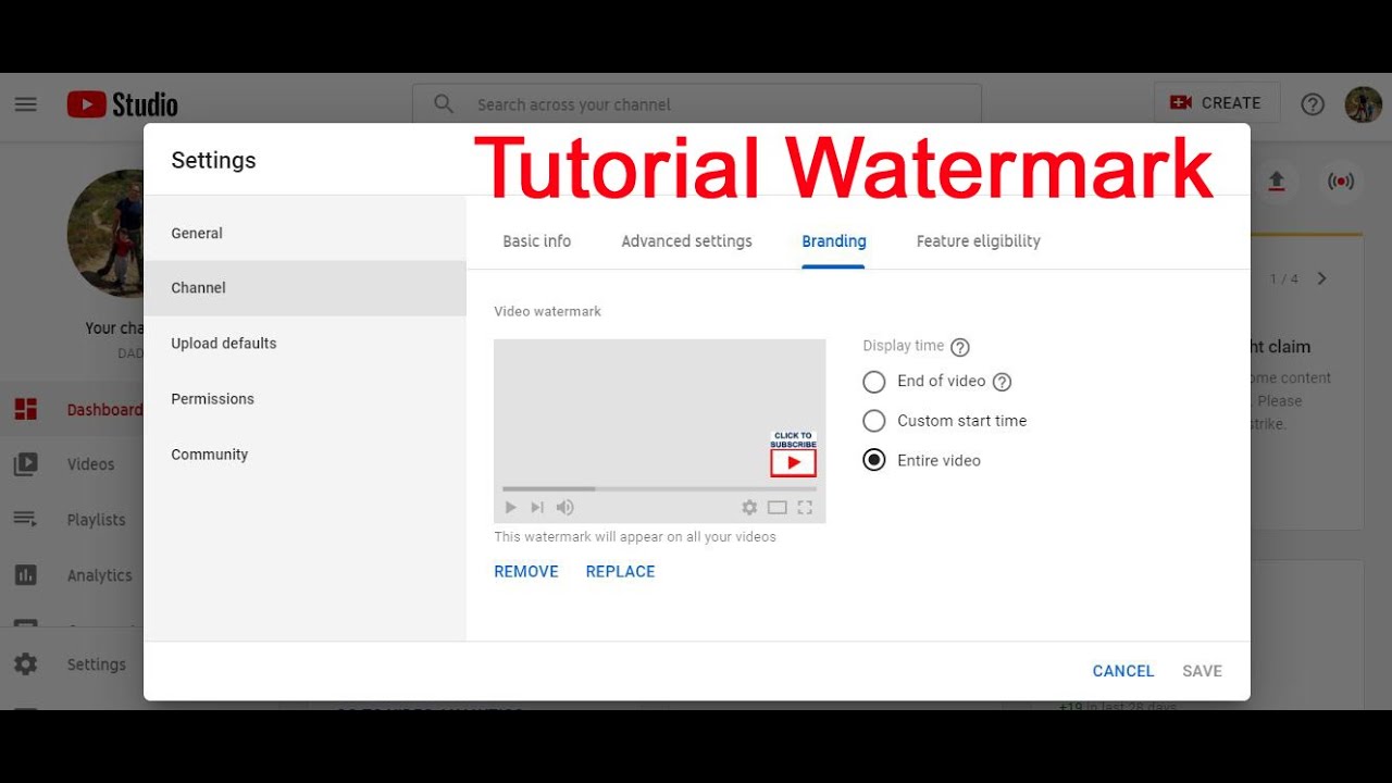 Tutorial Watermark Youtube Youtube