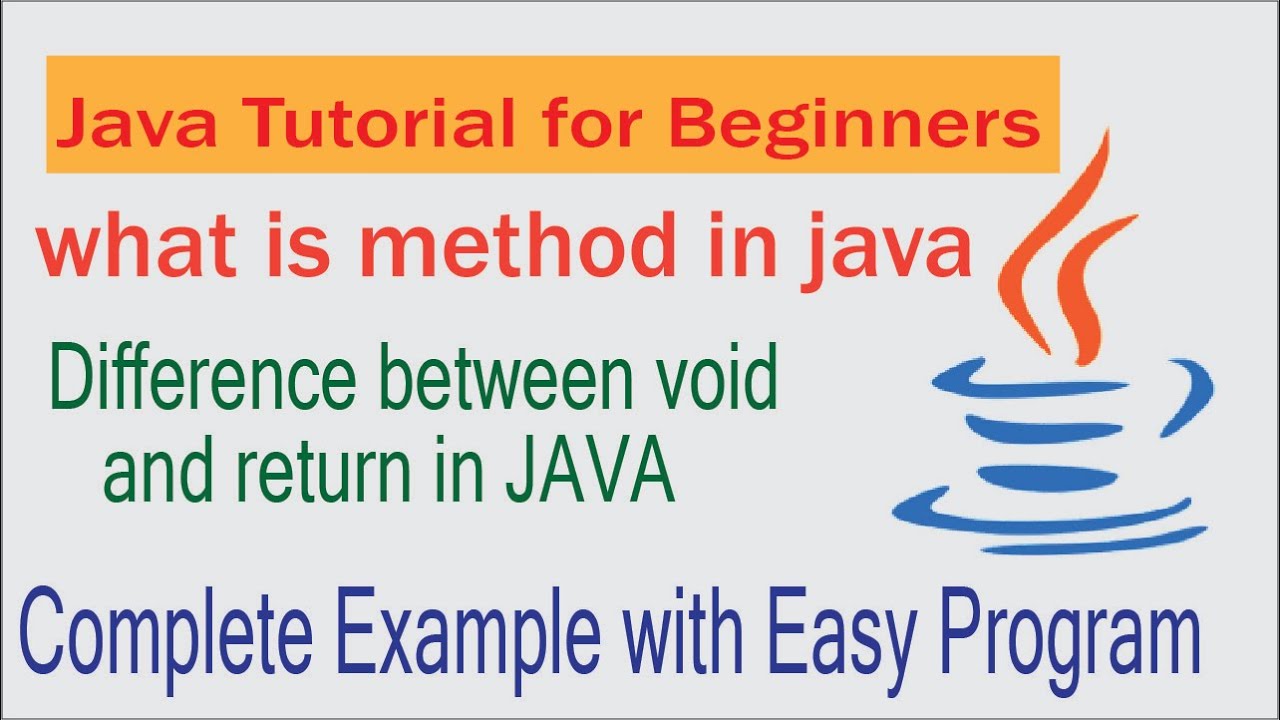 Java Tutorial For Beginners 18 Void And Return Methods