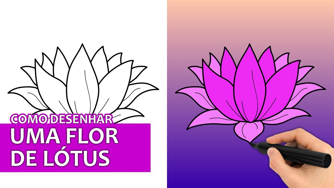 Como Desenhar Uma Flor De Lotus Passo A Passo Facil Padrão De Crochê