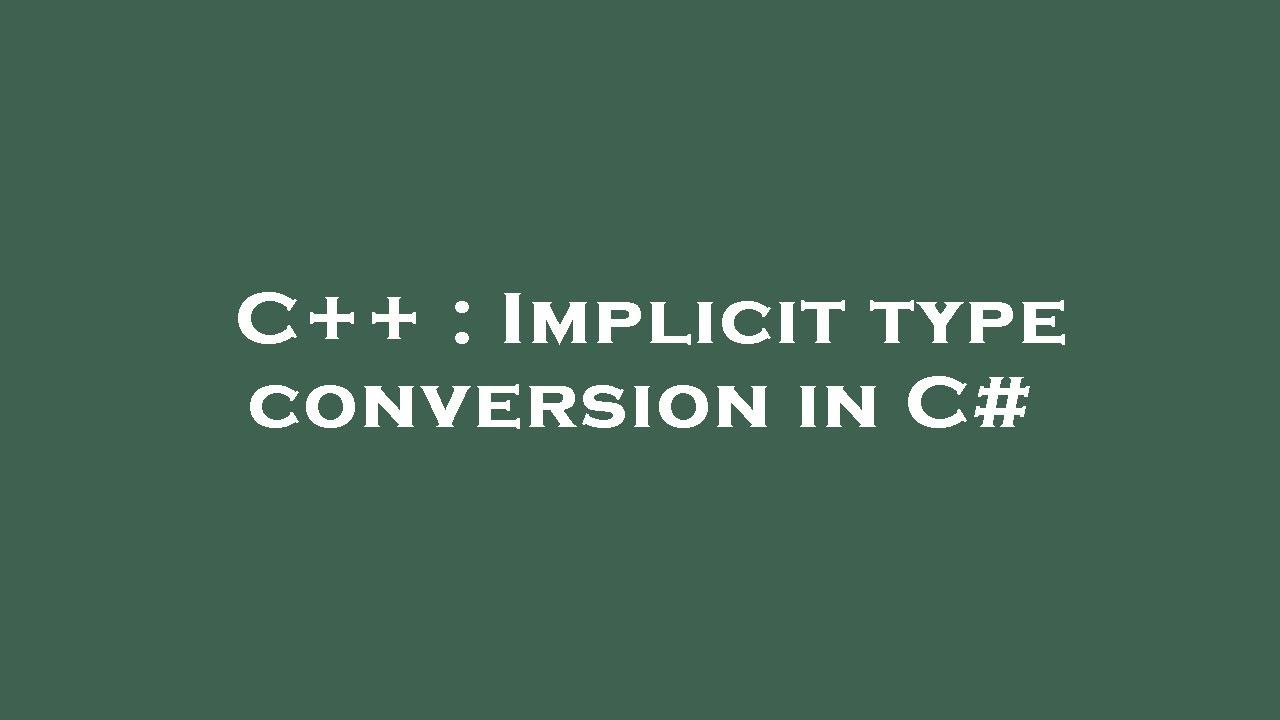 C Implicit Type Conversion In C Youtube