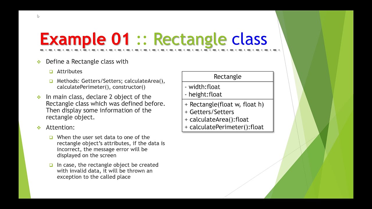 Practice 01 Rectangle Class Youtube