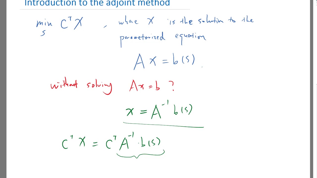 Introduction To The Adjoint Method Youtube