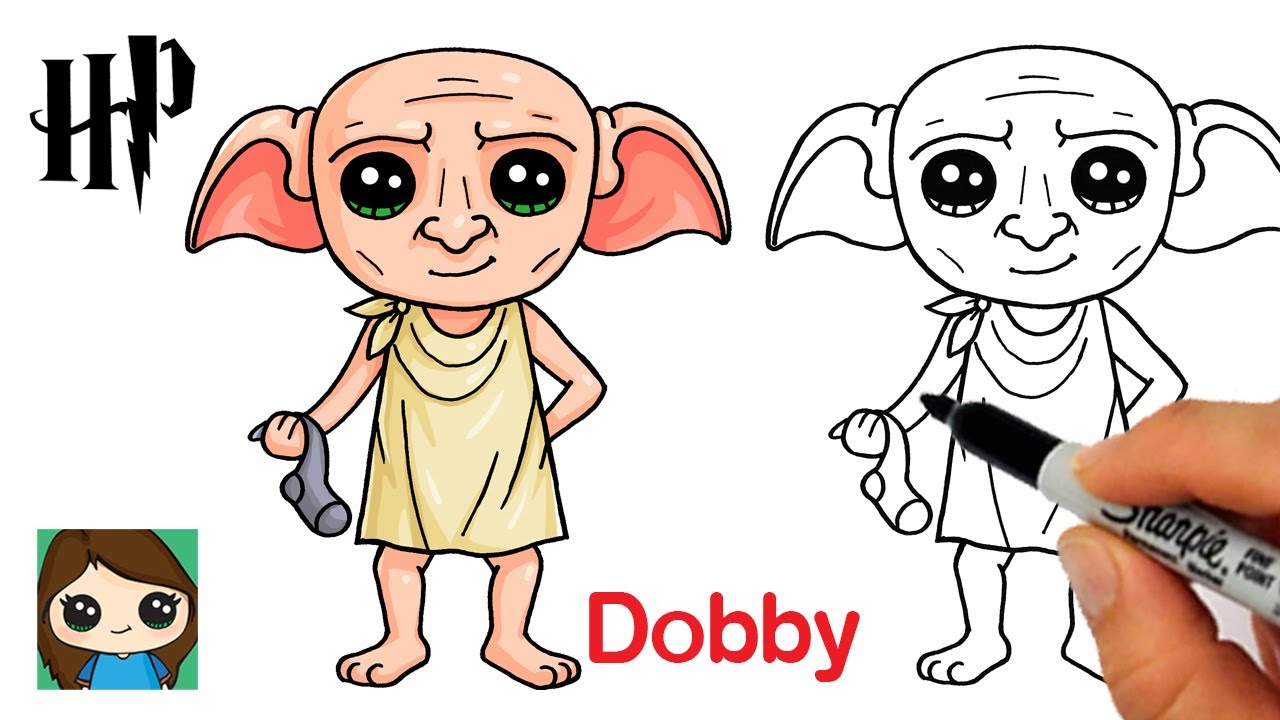 How To Draw Dobby Step By Step Easy Dibujos Cute Para Imprimir