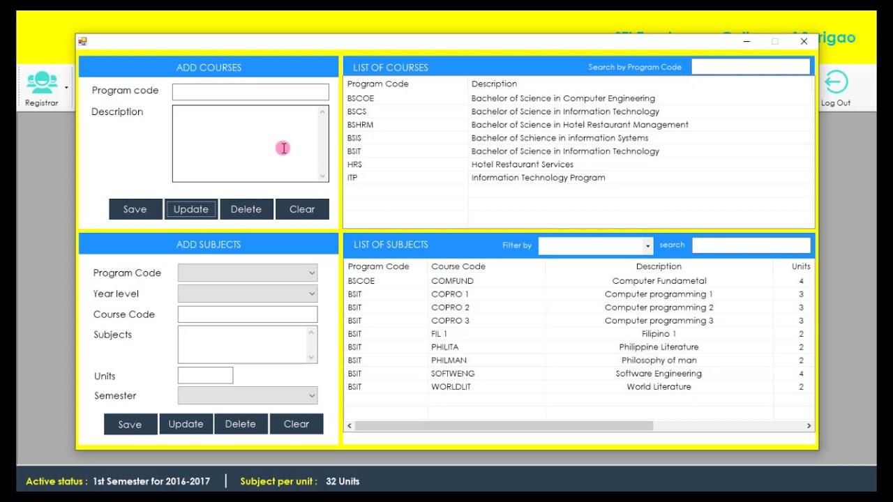 Simple Student Information And Billing System In Vb Net Demo Youtube
