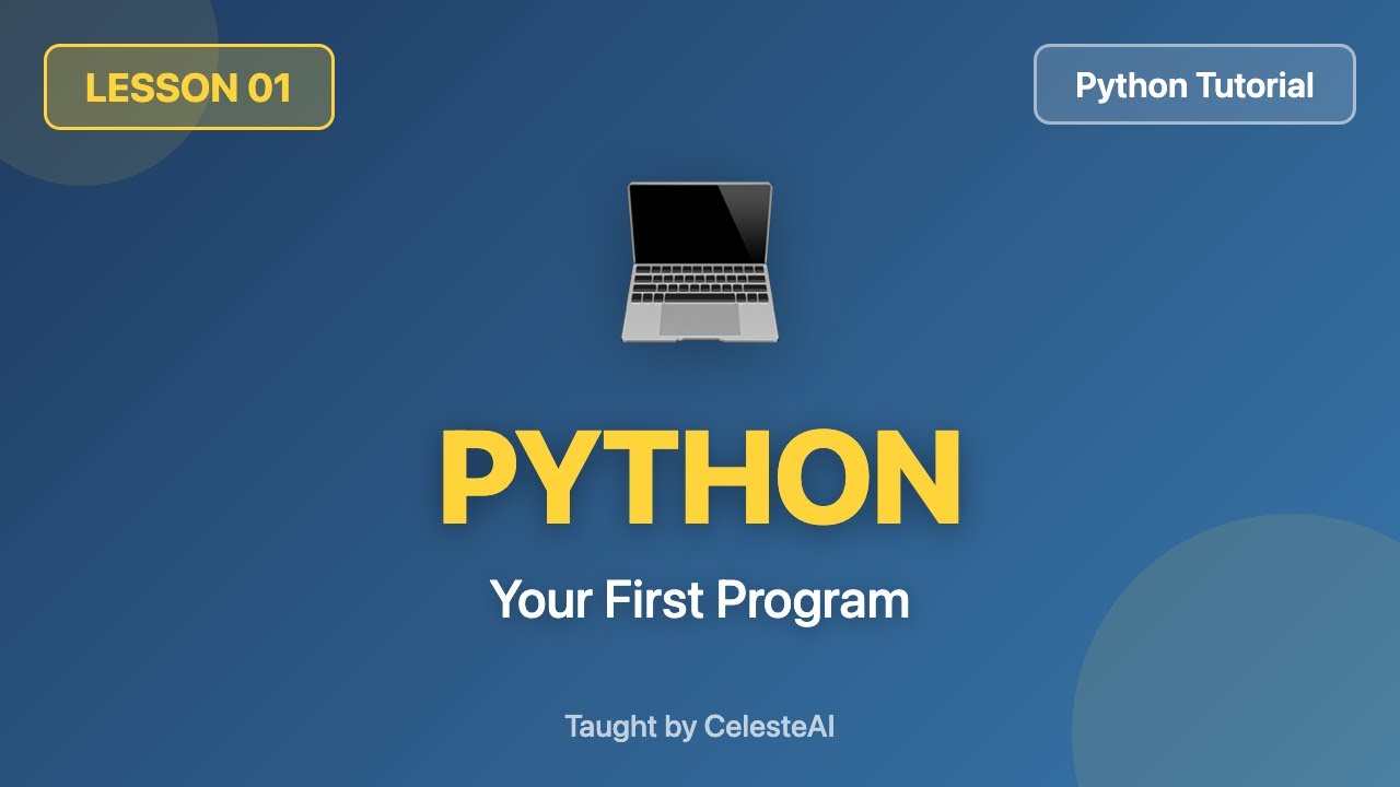 Introduction To Python Your First Program Python Tutorial Lesson 1