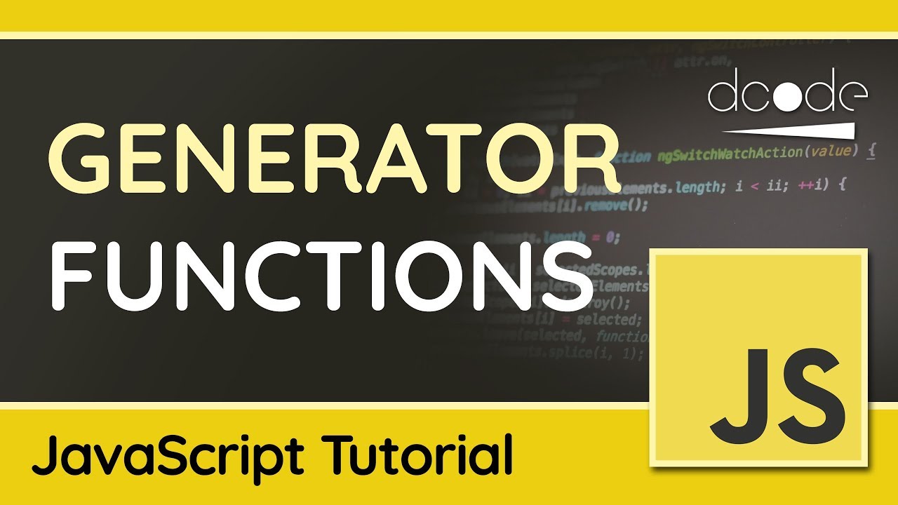 How To Use Generator Functions In Javascript Tutorial Youtube