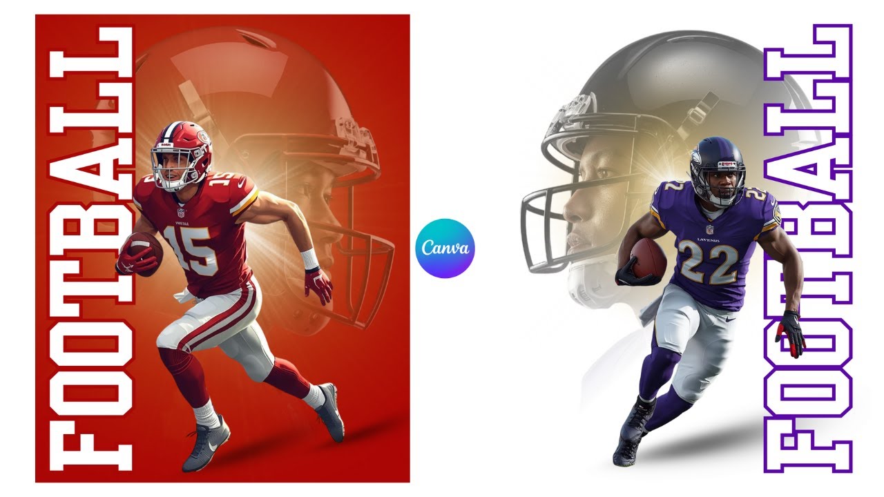 How To Make A Football Poster In Canva Double Exposure Game Day Flyer
