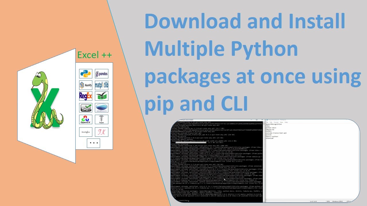 Download And Install Multiple Python Packages At Once Using Pip Youtube