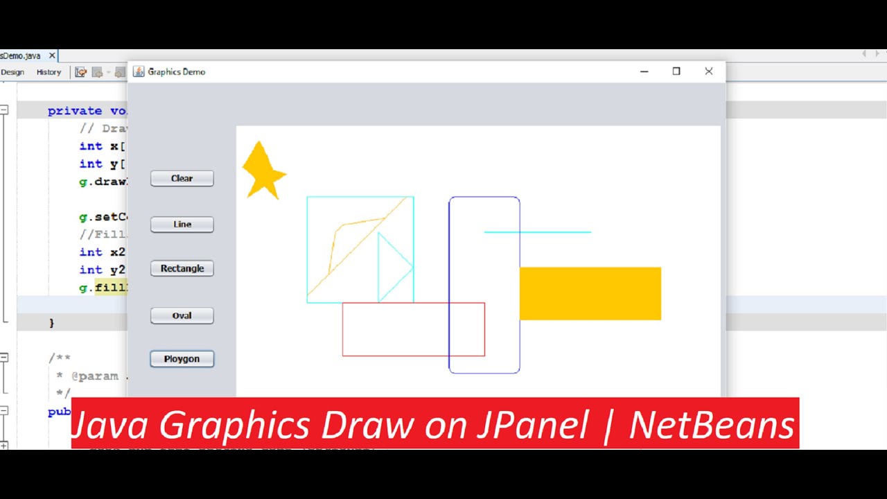 Java Graphics Draw On Jpanel Netbeans Youtube