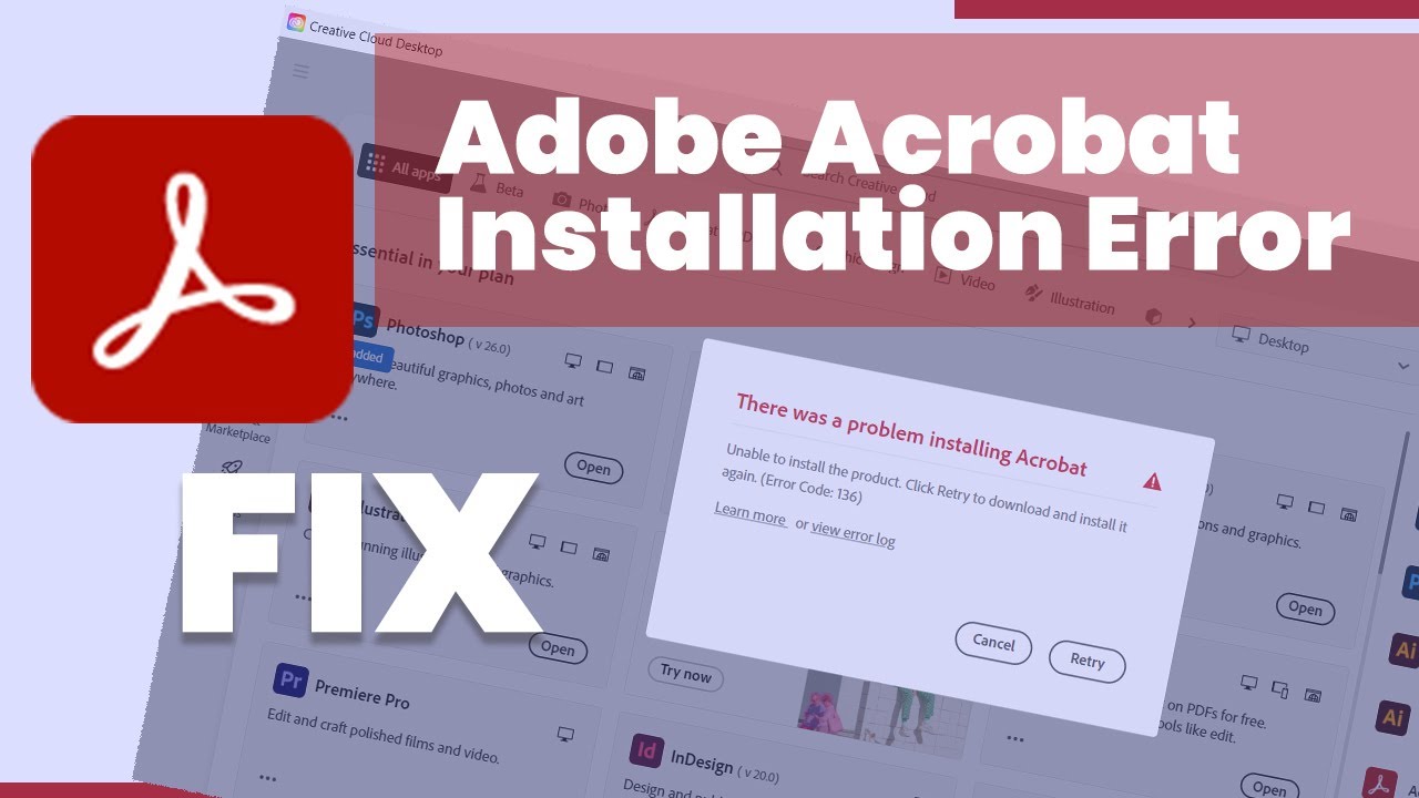 Quick Fix To Adobe Acrobat Dc Installation Error Adobe Acrobat Dc
