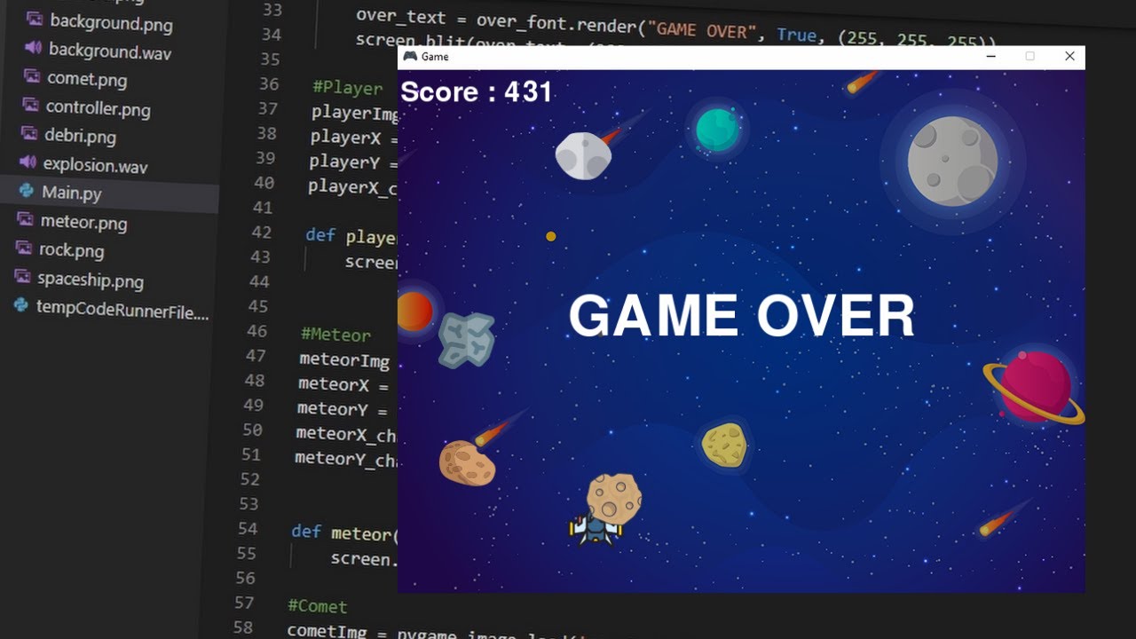 Asteroid Game Prototype Python Pygame Youtube
