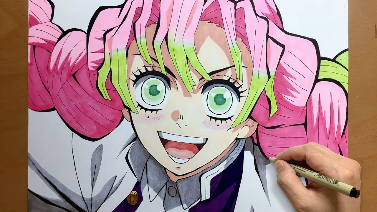 How To Draw Mitsuri Kanroji From Demon Slayer Kimetsu No Yaiba Step