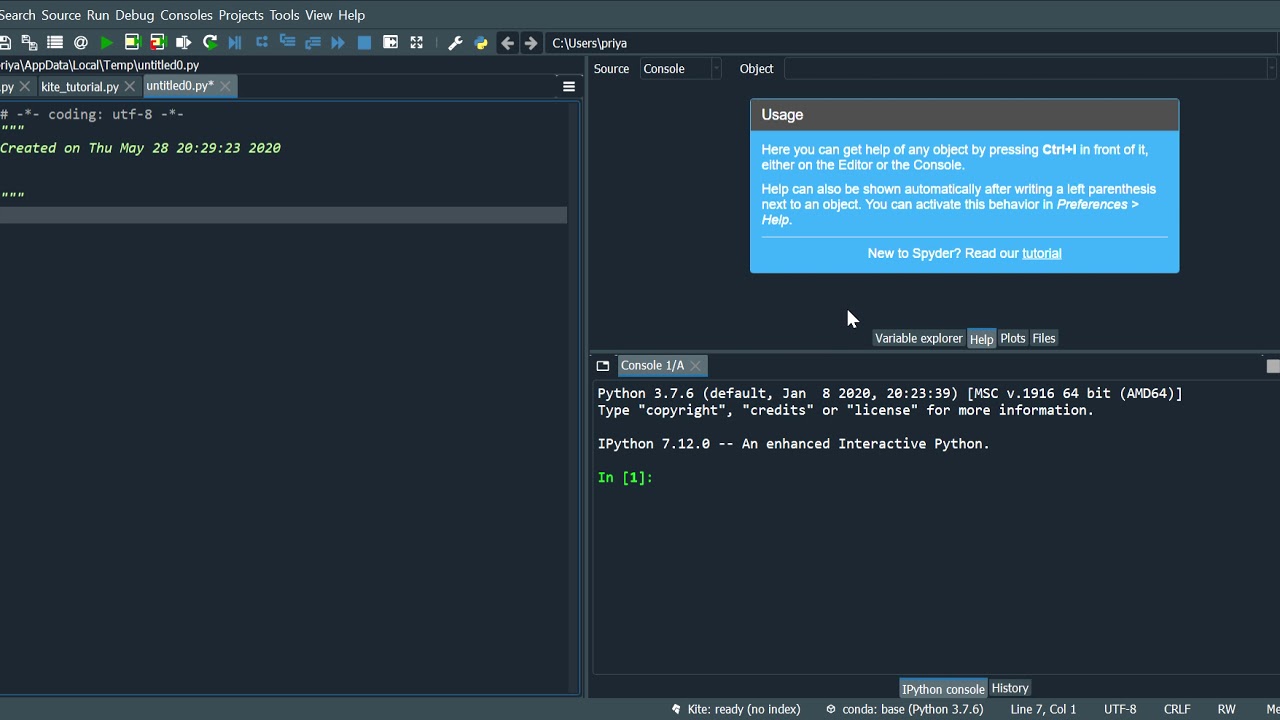 Spyder Python 3 7 Ide Youtube