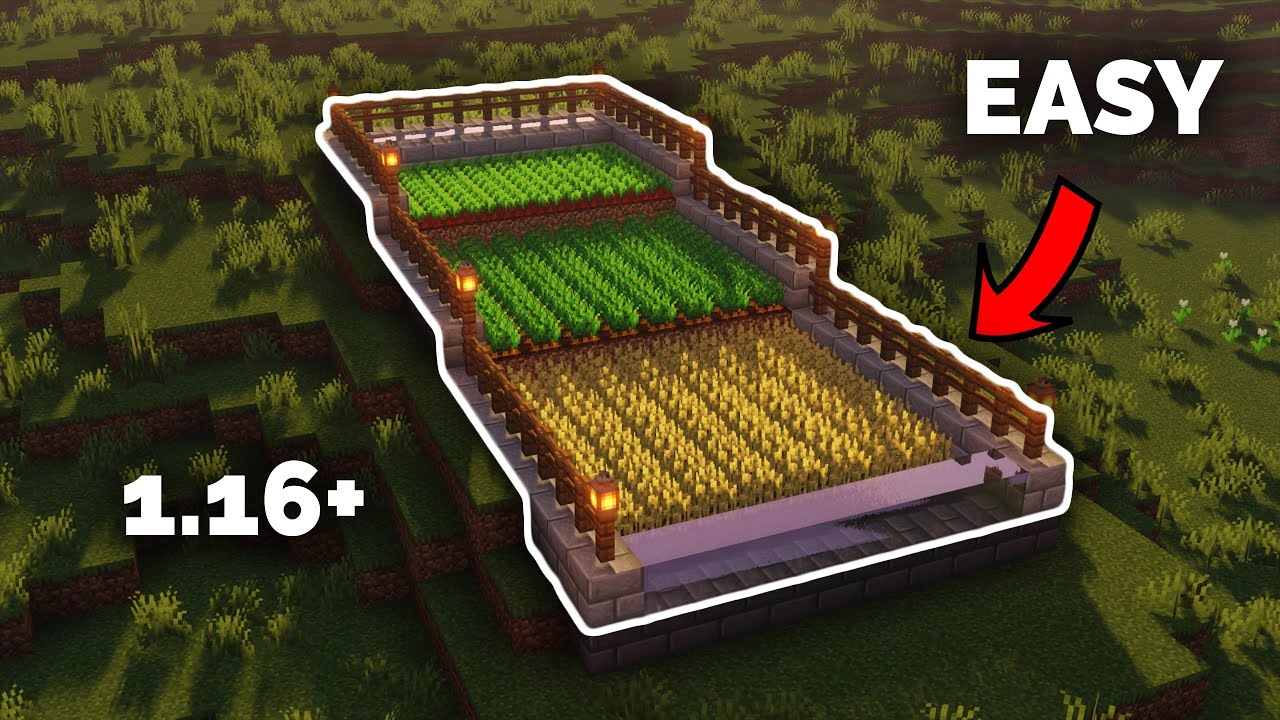 Minecraft How To Make An Easy Semi Automatic Crop Farm 1 20 Tutorial