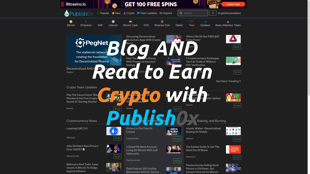 Publish0x Earn Crypto To Blog And Read Youtube