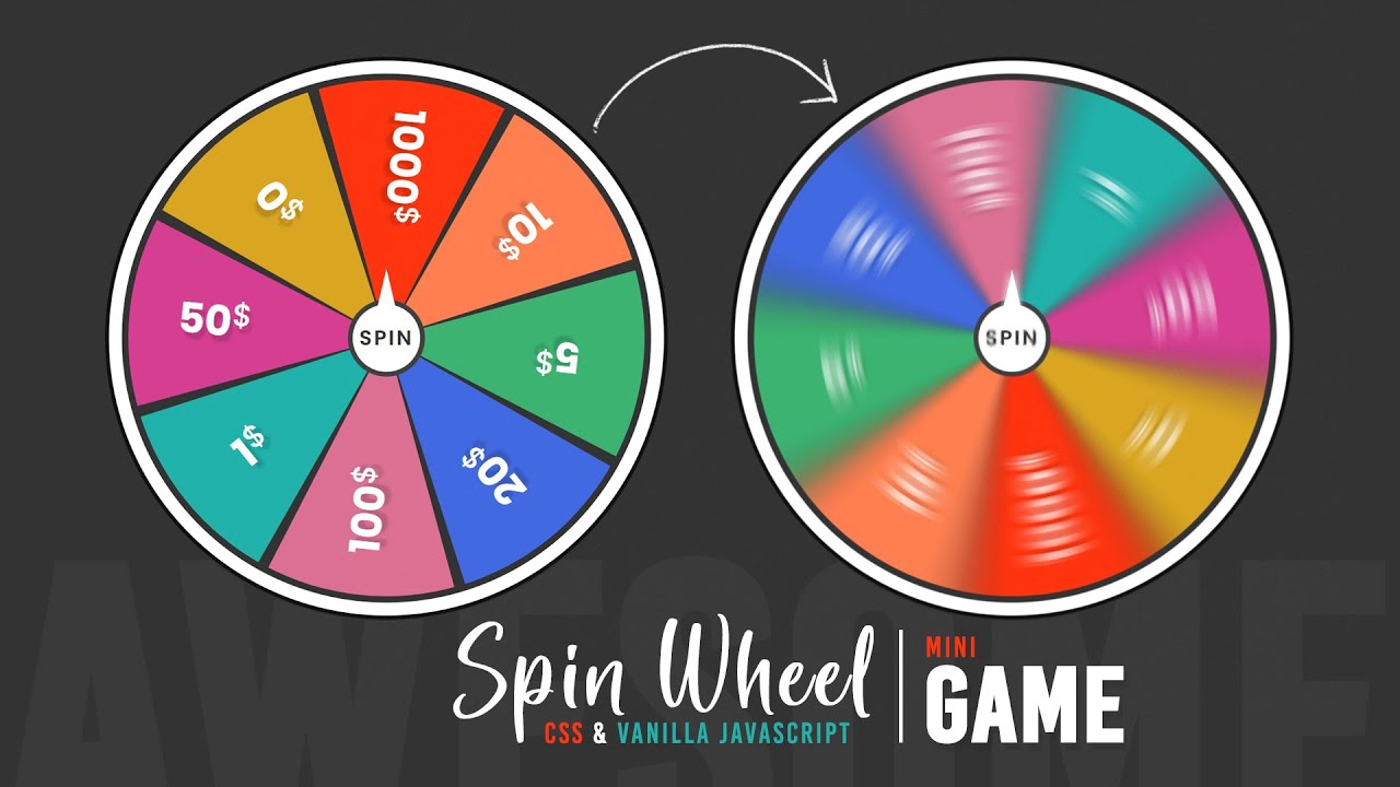 Spin Wheel Using Css Javascript Lucky Spinning Wheel Game Youtube