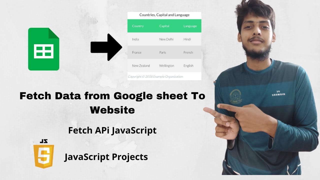 Fetch Data From Google Sheet To Website Javascript Fetch Api