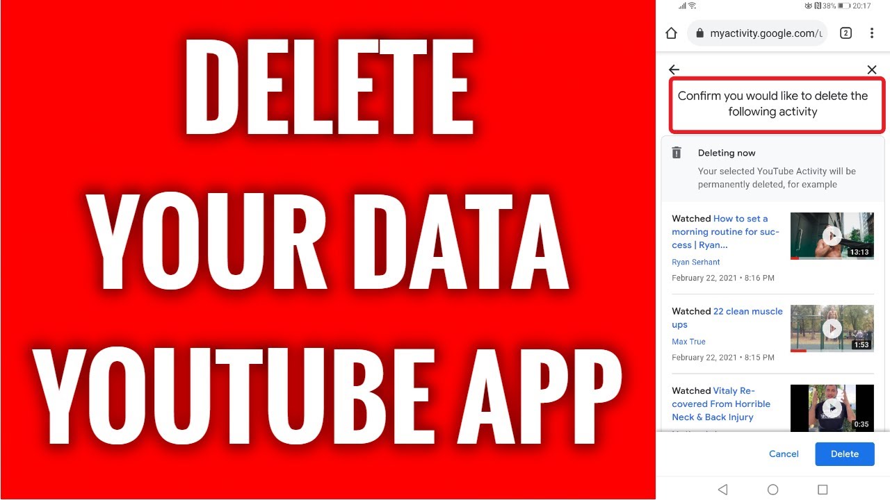 How To Delete Your Data On Youtube App Youtube