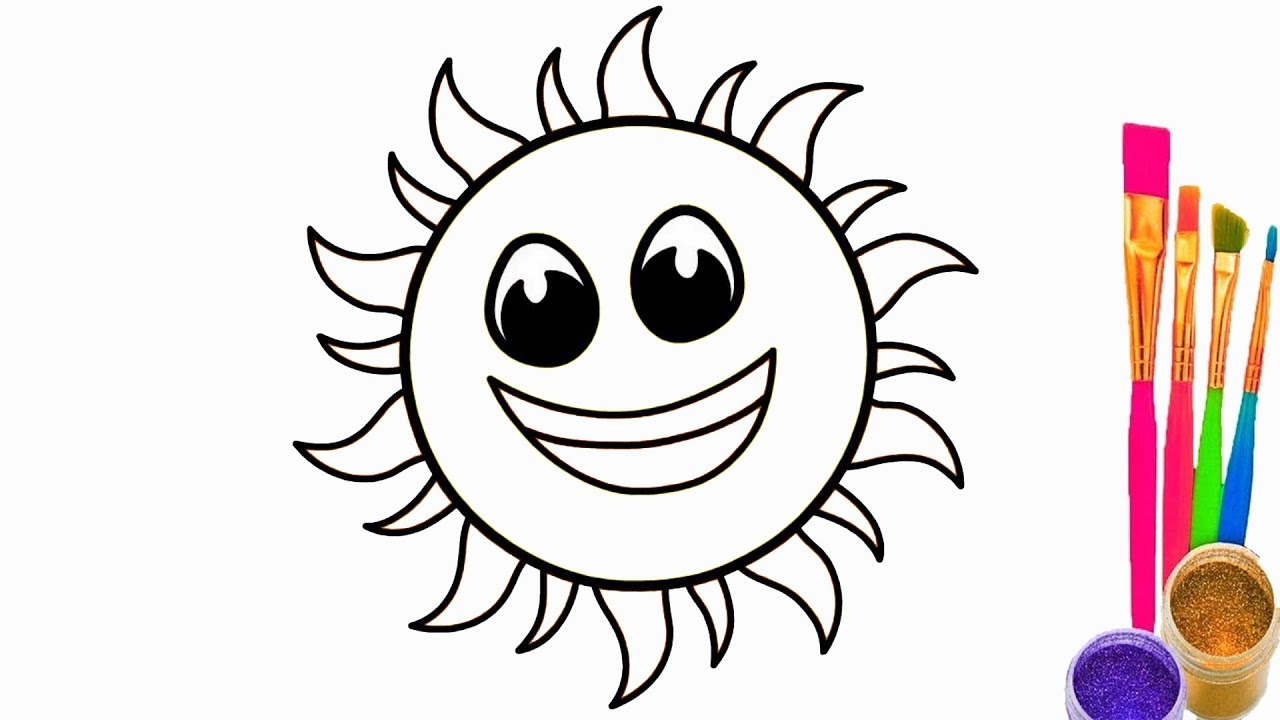 Sun Color Drawing For Kids