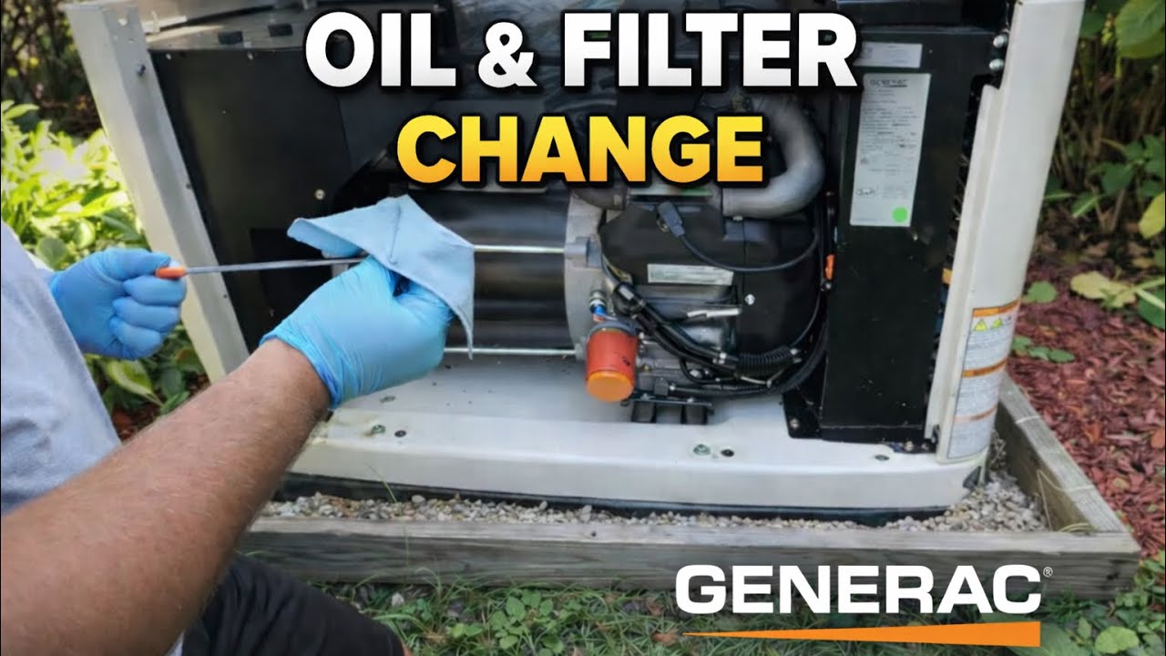 Generac Standby Whole Home Generator Oil And Filter Change Maintenance