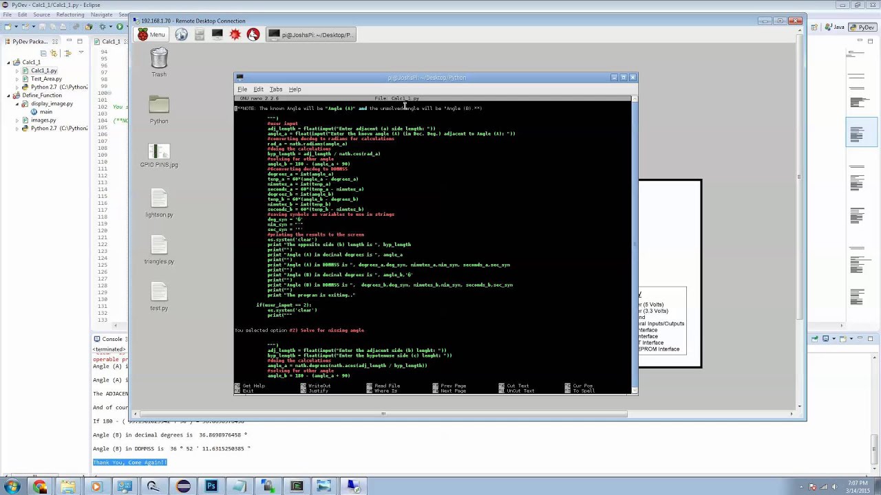 My Python Right Triangle Calculator Youtube