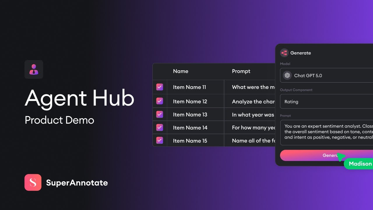 Superannotate Agent Hub Product Demo Youtube