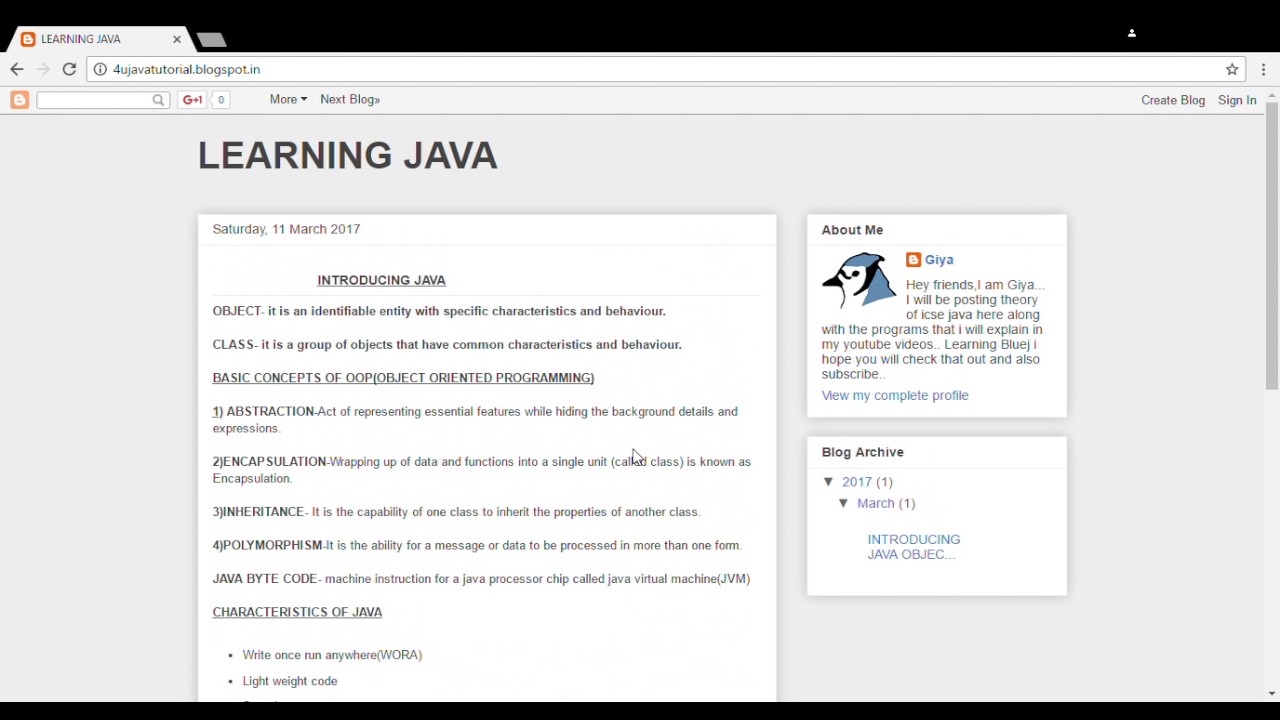 Learning Java Youtube