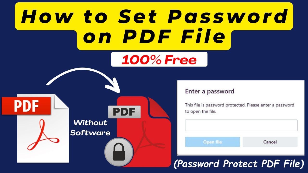 How To Set Password On Pdf File Without Software L Password Protect Pdf