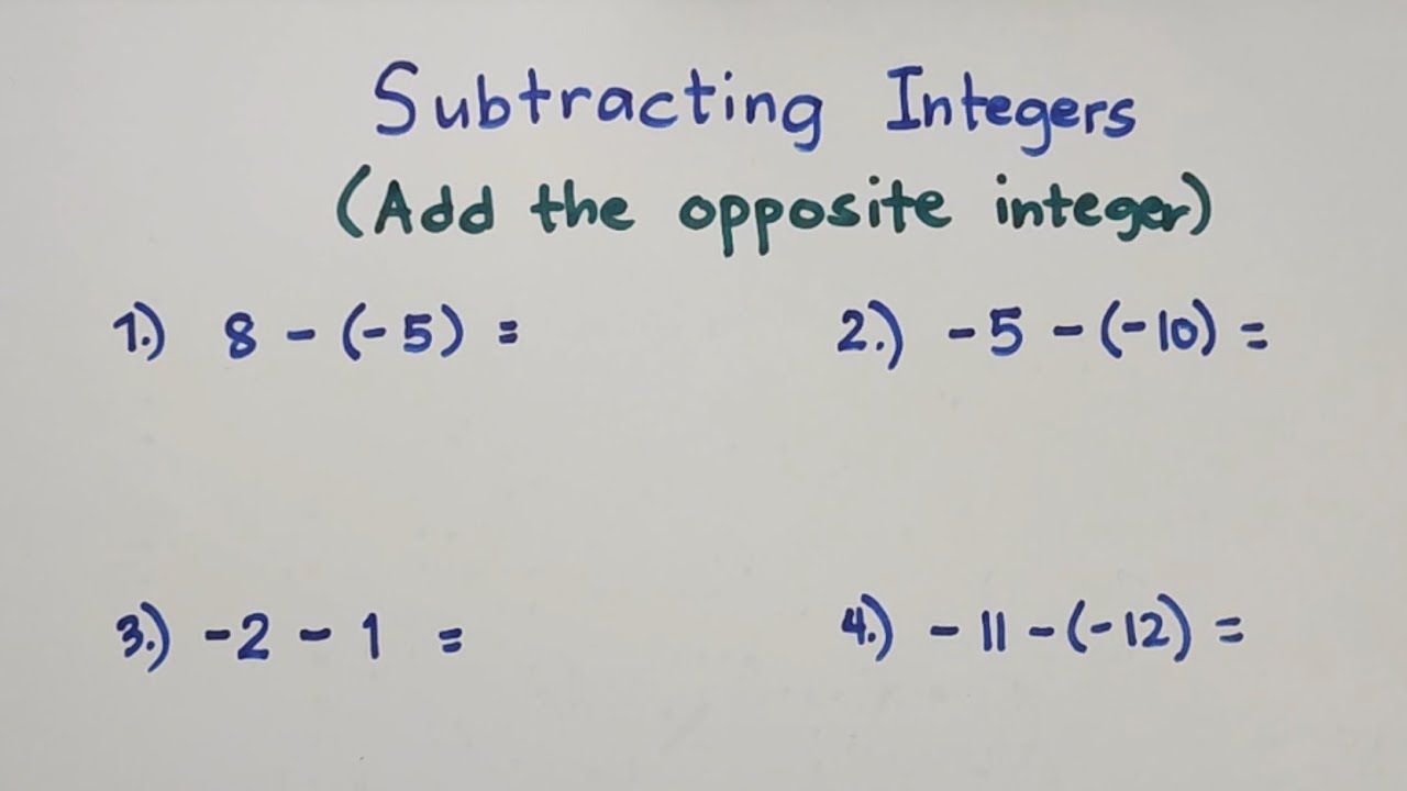 Adding And Subtracting Integers Examples Adding Integers Using The