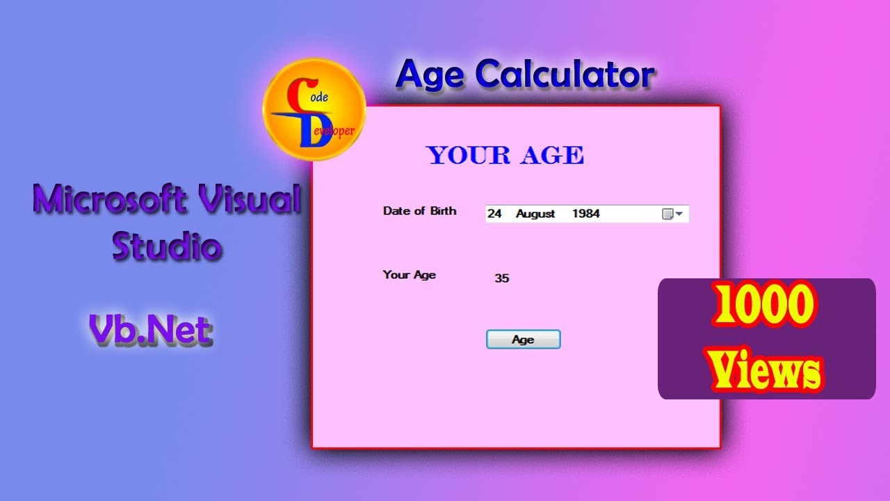 How To Calculate Age Datetimepicker In Vb Net Age Calculator