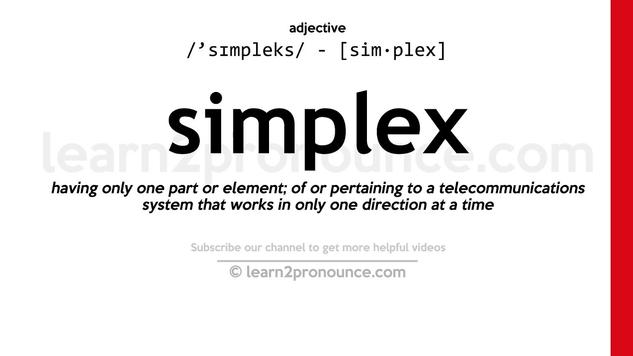 Pronunciation Of Simplex Definition Of Simplex Youtube