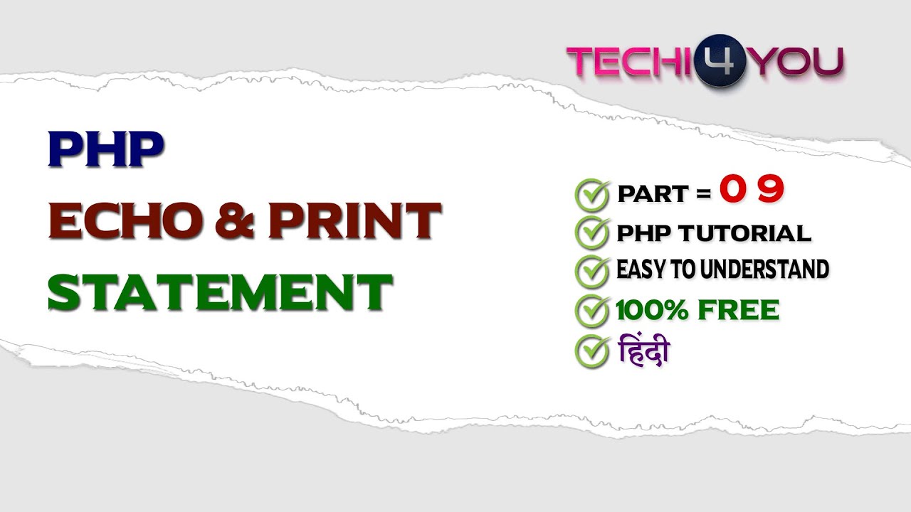 Echo And Print Statement In Php Hindi Tutorial Youtube